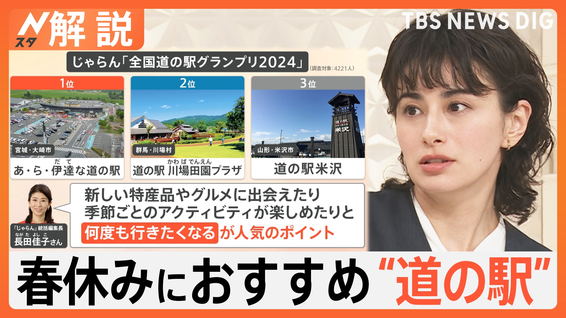 TBS NEWS DIG Powered by JNN 春休みにおすすめ「道の駅」【Nスタ】 | 無料見逃し配信中！＜TBS FREE＞