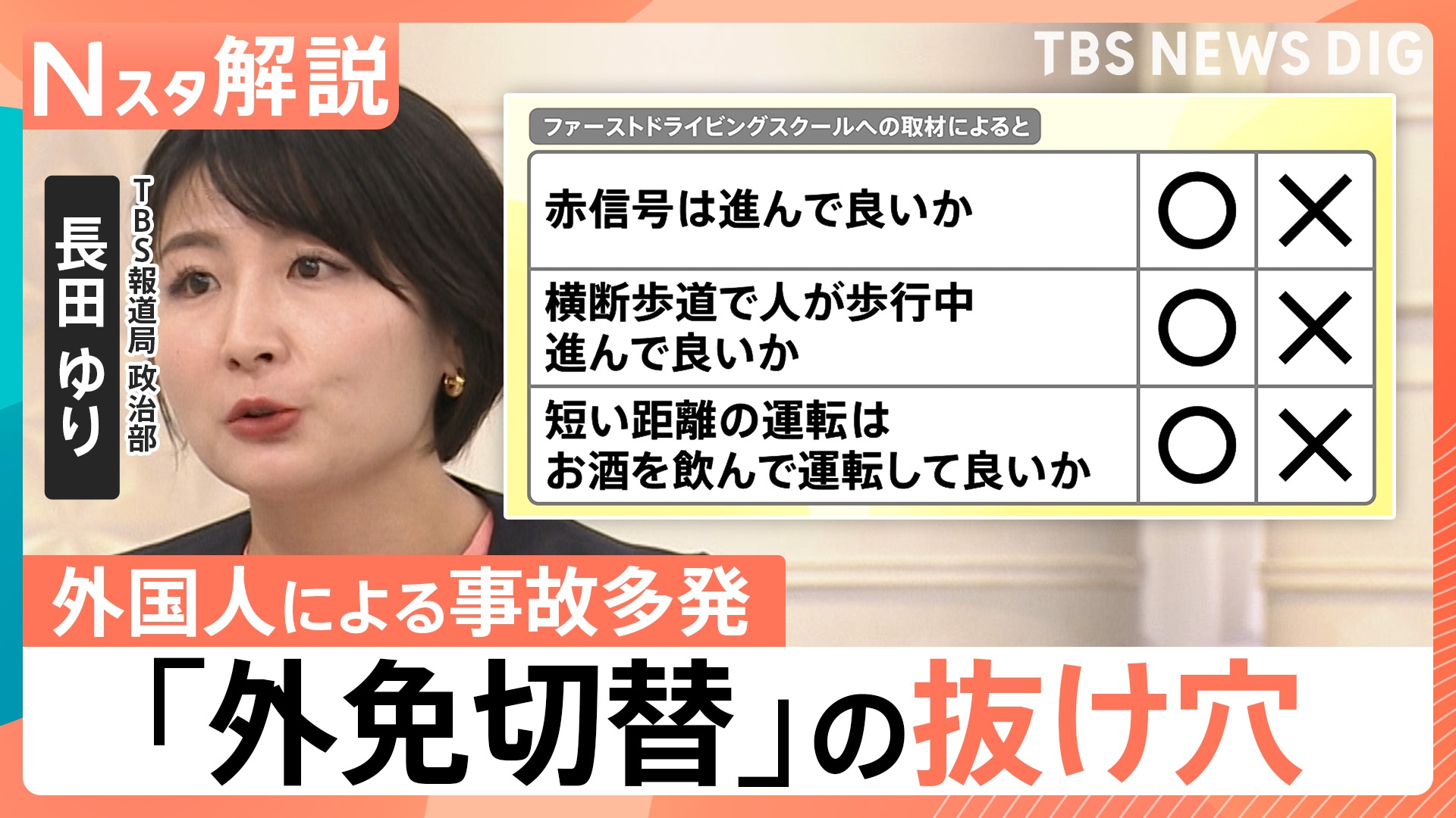 TBS NEWS DIG Powered by JNN 「外免切替」外国人による事故多発で“厳格化”へ【Nスタ】 | 無料見逃し配信中！＜TBS FREE＞